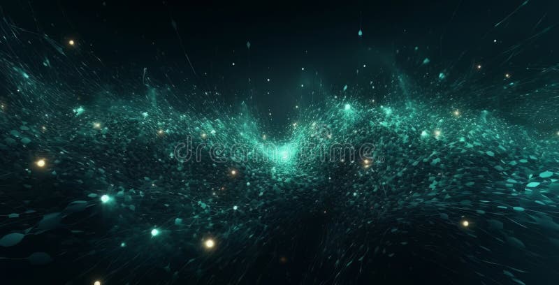 Digital Dynamic Cyber Wave. Abstract Futuristic Blue Background with ...