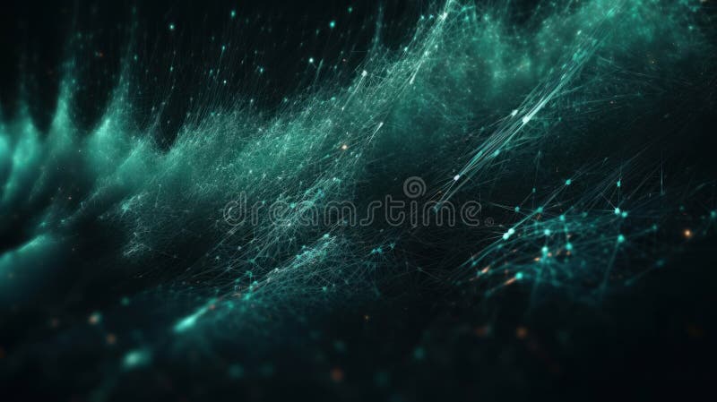 Digital Dynamic Cyber Wave. Abstract Futuristic Blue Background with ...