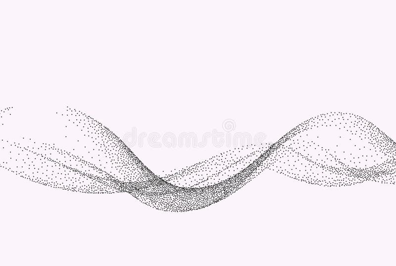 Digital Dynamic Particle Wave Abstract Wave Flow On A White Background Big Data Visualization