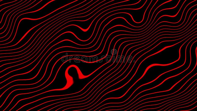 Digital Dynamic Wave. Abstract Animated Outline Topographic Contour Map ...