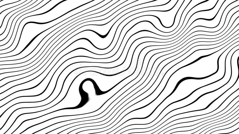 Digital Dynamic Wave. Abstract Animated Outline Topographic Contour Map ...