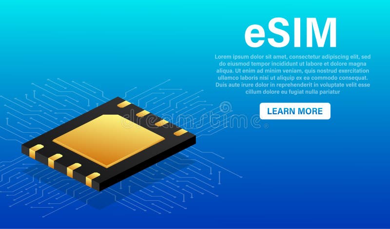 Digital E Sim Chip Motherboard Digital Chip. Modern Icon. White ...