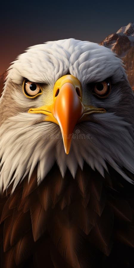 Digital Eagle Painting with Simplified Style for Mobile Lock Screen ...