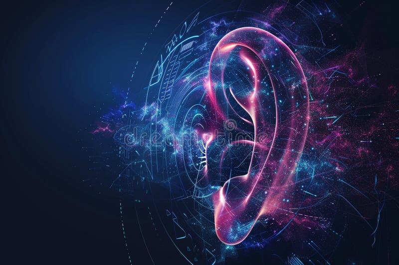 Digital Ear Abstract Representation of Hearing Stock Illustration ...