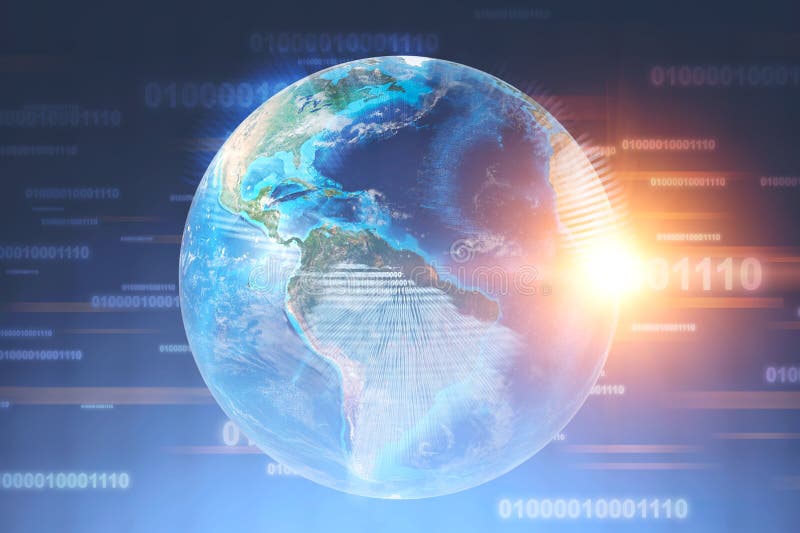Digital Earth, Binary Numbers, Hi Tech Stock Photo - Image of exchange ...