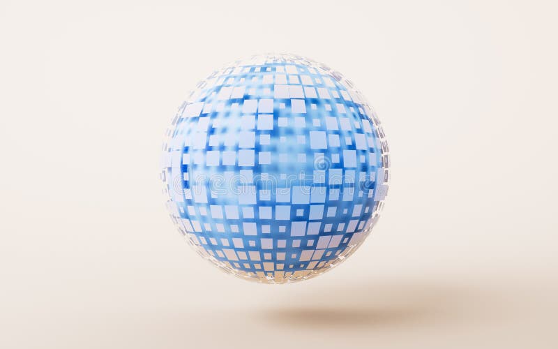 Digital Earth with Cartoon Style, 3d Rendering Stock Illustration ...