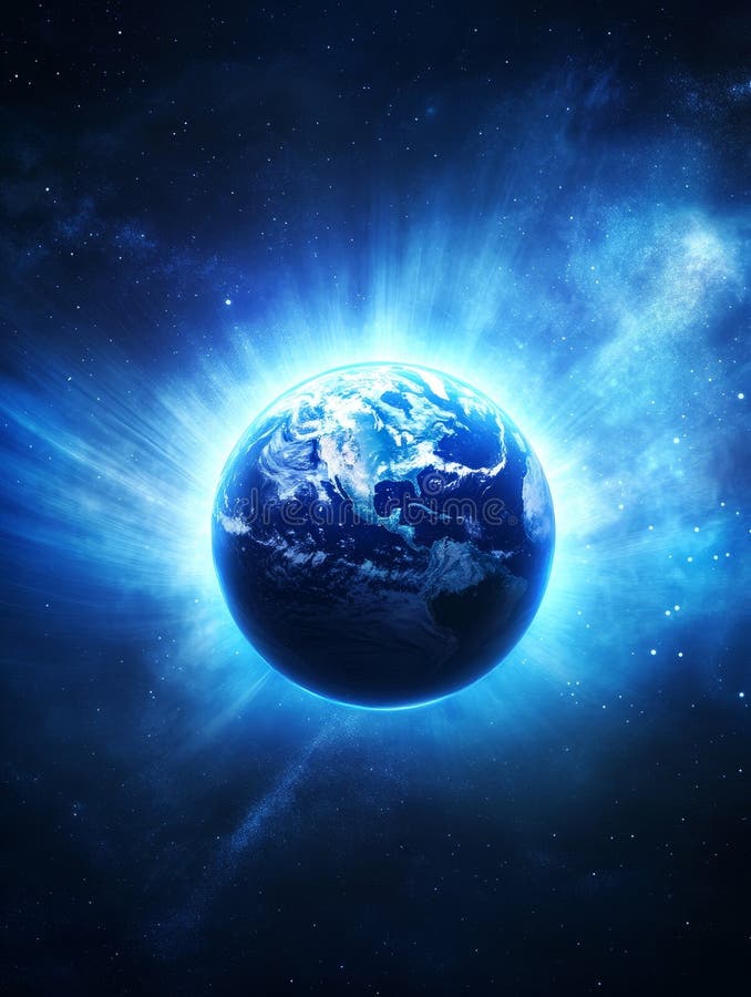 Digital Earth Celestial Glow a Vibrant Digital of Earth Radiating ...