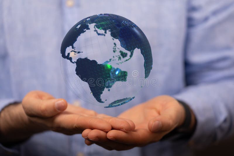 A Digital Earth Connection Concept 3d Stock Photo - Image of ...
