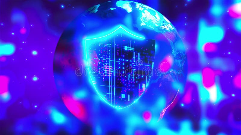 Digital Earth with Cybersecurity Stock Video - Video of globe, smart ...