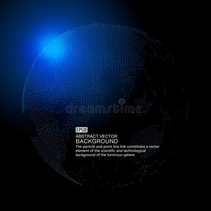 Digital Earth and Dotted Line Link Glowing Earth Science and Technology ...