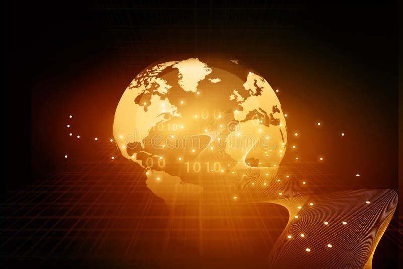 Digital Earth with Chemical Flask Stock Illustration - Illustration of ...