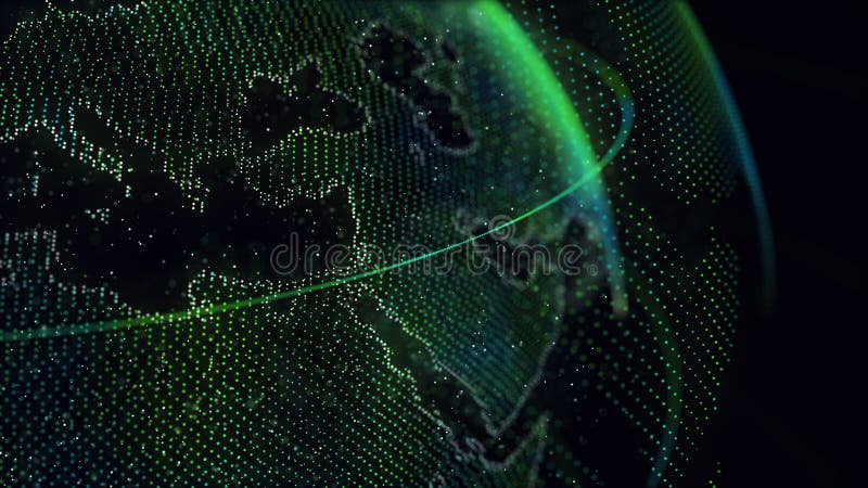 Digital Earth Global Network Concept 3d Animation Stock Photo - Image ...