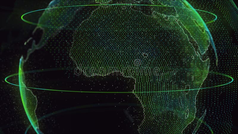Digital Earth Global Network Concept 3d Animation Stock Image - Image ...