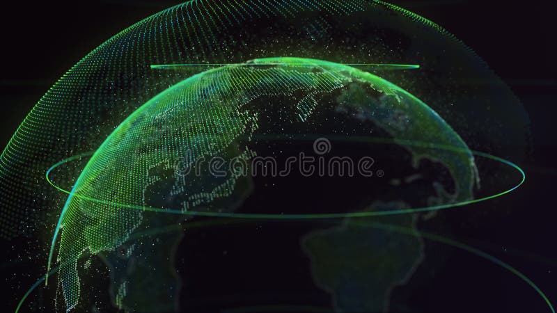 Digital Earth Global Network Concept 3d Animation Stock Photo - Image ...