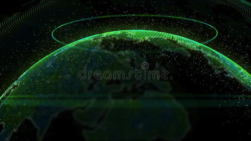 Digital Earth Global Network Concept 3d Animation Stock Image - Image ...