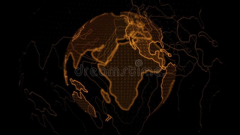 Digital Earth Globe Spinning. Animated Futuristic Earth Rotation ...