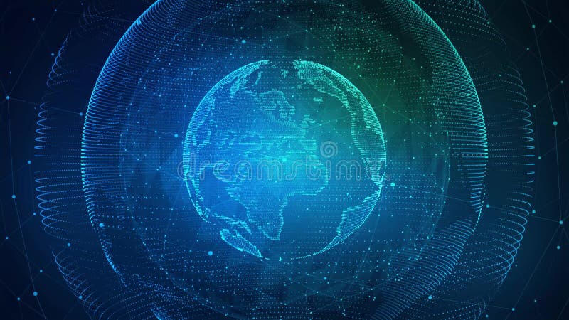 Digital Earth Globe. Technology Data Network Planet Earth Stock Video ...