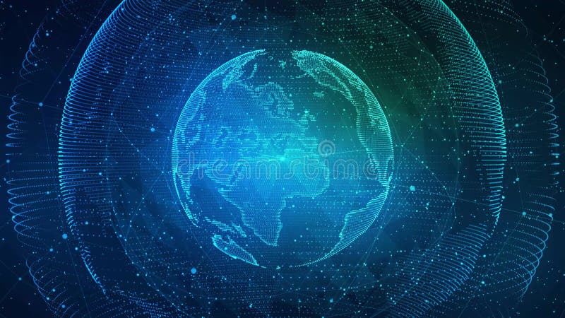 Digital Earth Globe. Technology Data Network Planet Earth Stock Video ...