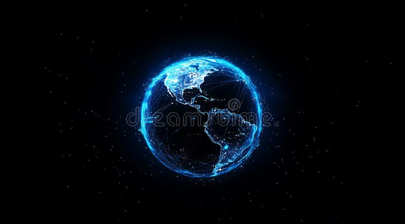 Digital Earth: a Glowing Globe with Interconnected Lines Representing ...