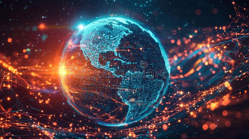 Digital Earth stock illustration. Illustration of innovation - 335079416