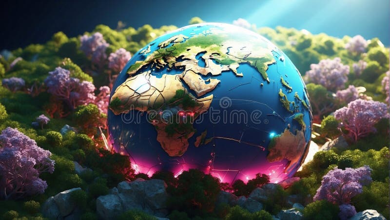 Digital Earth Modern Technology Concept Stock Illustration ...
