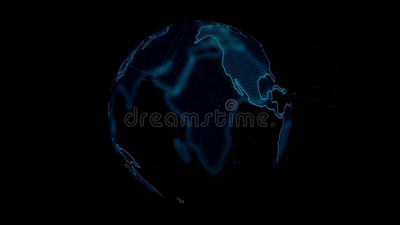 Digital Earth Rotating Global Network Concept Green Screen 3d Animation ...