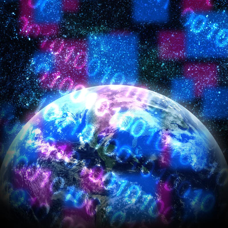 Digital earth in space stock image. Image of north, connection - 28428507