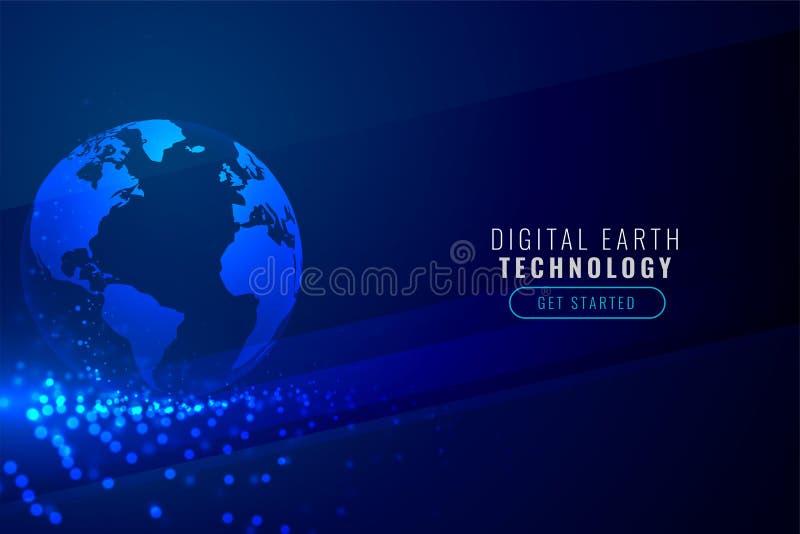 Digital Earth Technology Style Background Stock Vector - Illustration ...