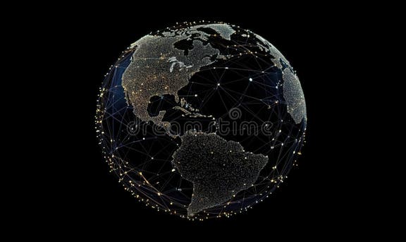 Digital Earth Visualization with Network Connections and Illuminated ...