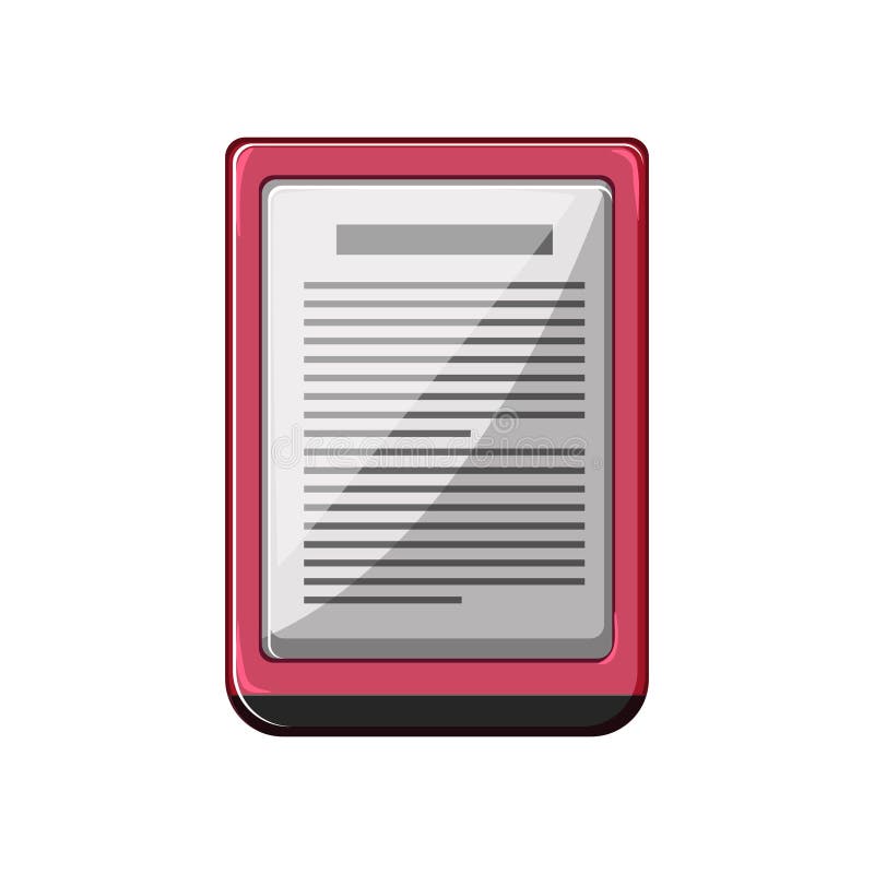 Digital Ebook Reader Cartoon Vector Illustration Stock Vector ...