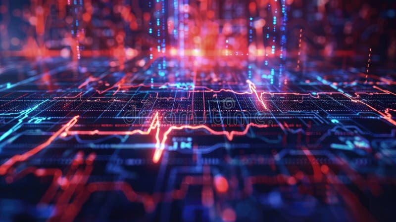 Digital ecg, abstract art stock illustration. Illustration of abstract ...