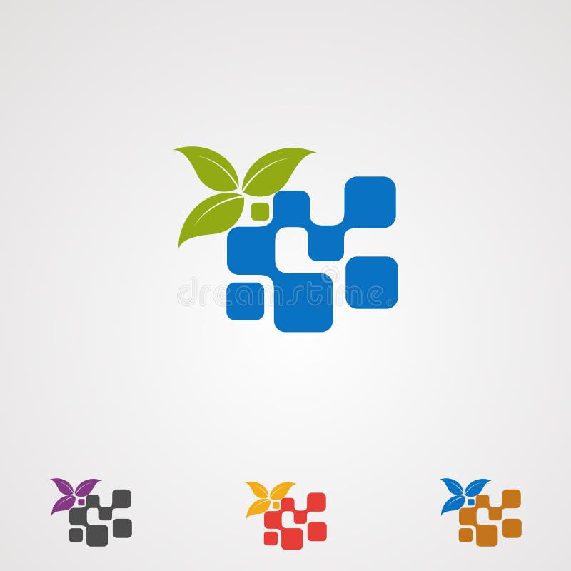 Digital Eco with Leaf Touch Logo Vector, Icon, Element, Template for ...