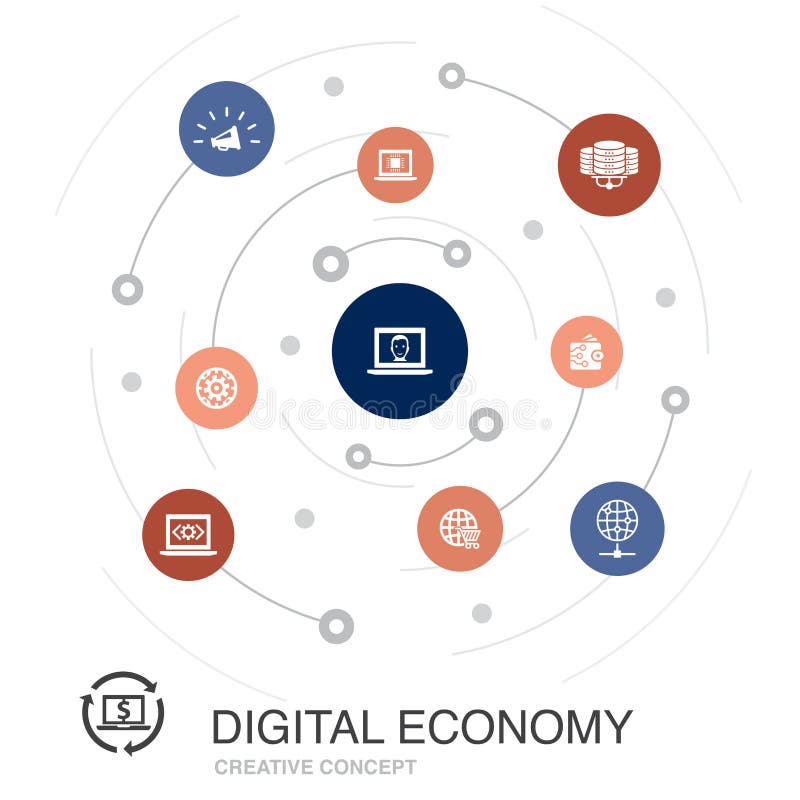 Digital Economy Infographic 10 Steps Stock Vector - Illustration of ...