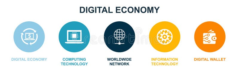 Digital Economy, Computing Technology Stock Vector - Illustration of ...