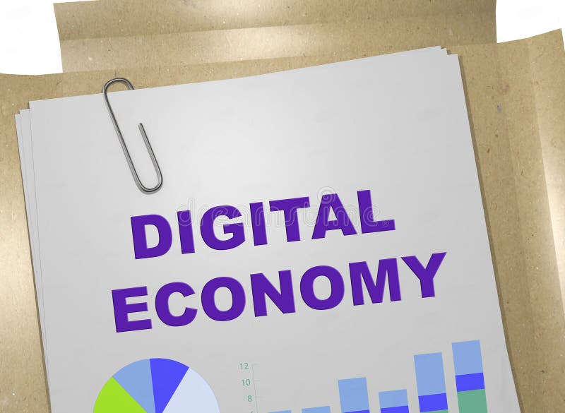 DIGITAL ECONOMY concept stock illustration. Illustration of analysis ...