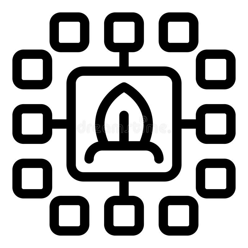 Digital Ecosystem Connecting Data Points with a Central Plant Icon ...