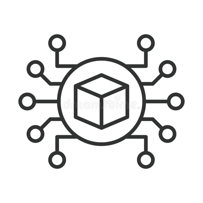 Digital Ecosystem Icon in Line Design. Connected Platform, Digital ...