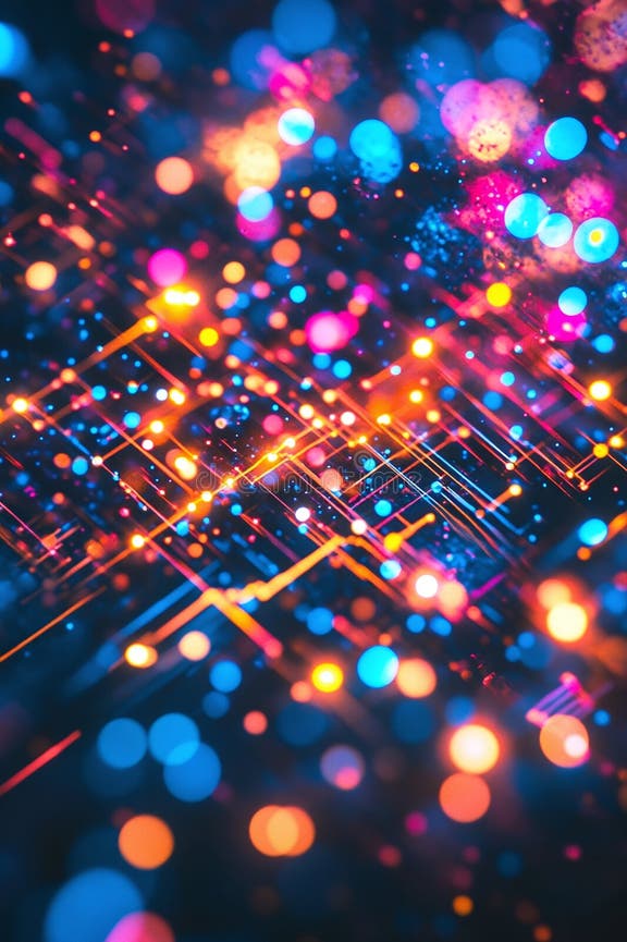 Digital Ecosystem with LED Visualization Stock Illustration ...