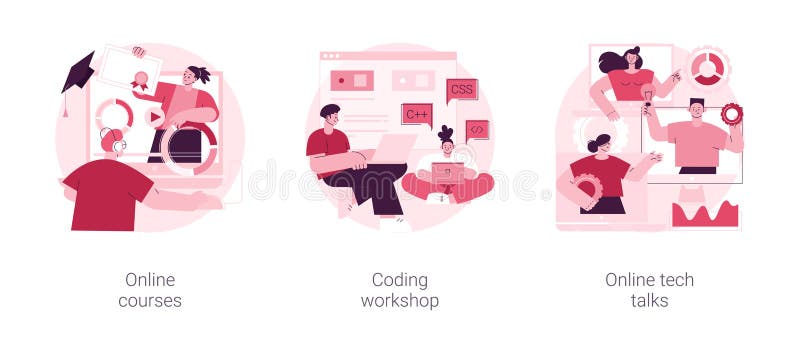 It Digital Education Abstract Concept Vector Illustrations. Stock ...