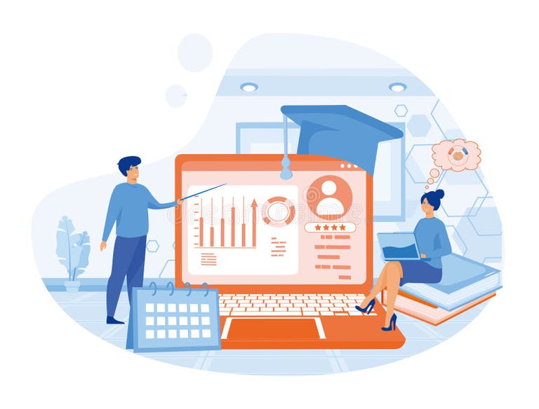 Digital Education Concept with Data Analysis and Virtual Learning ...