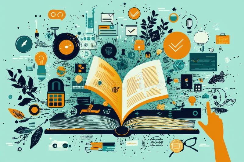 Digital Education Concept Featuring Book and Innovative Learning ...