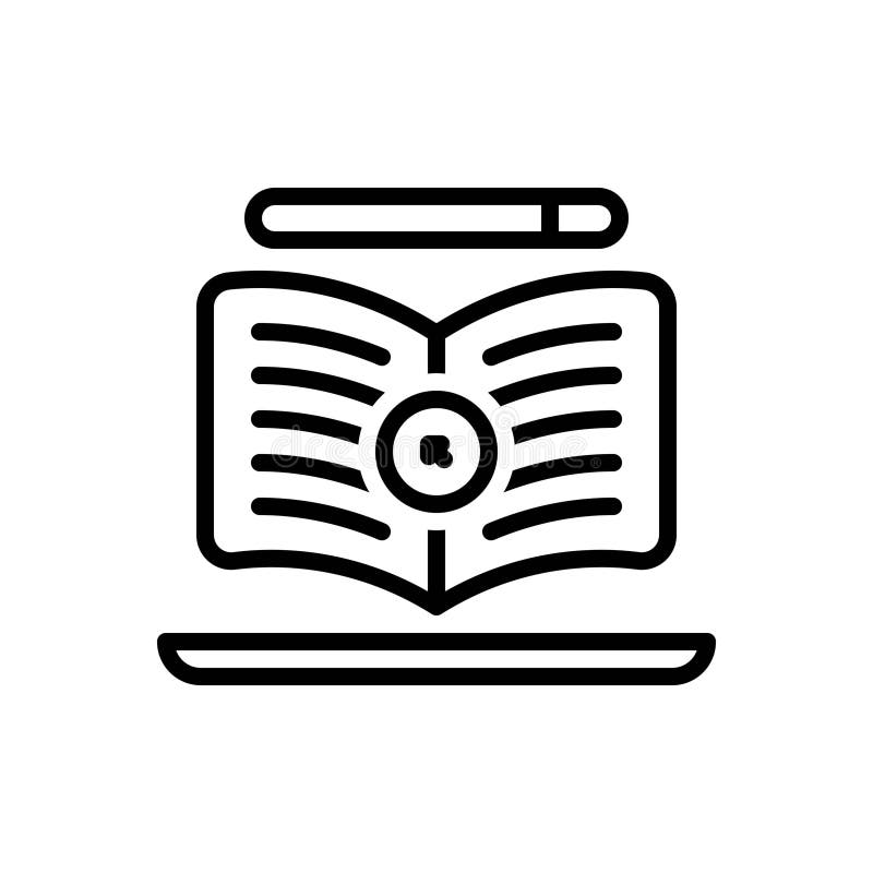 Black Line Icon for Digital Education, Digital and Learning Stock ...