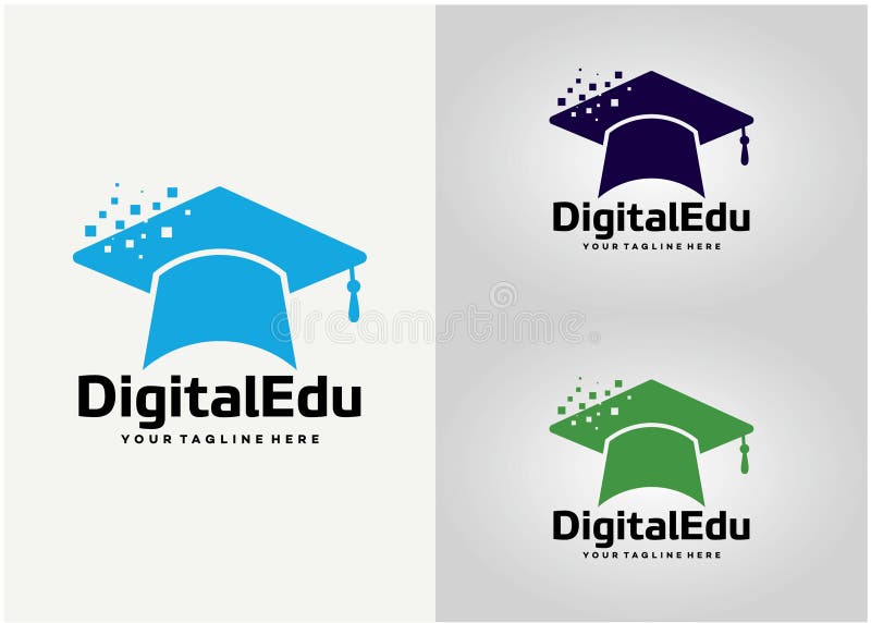 Digital Education Logo Design Template Stock Vector - Illustration of ...