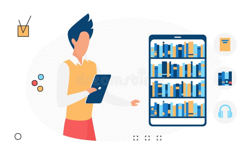 Digital Education Recording Audio Books Listening Stock Vector ...