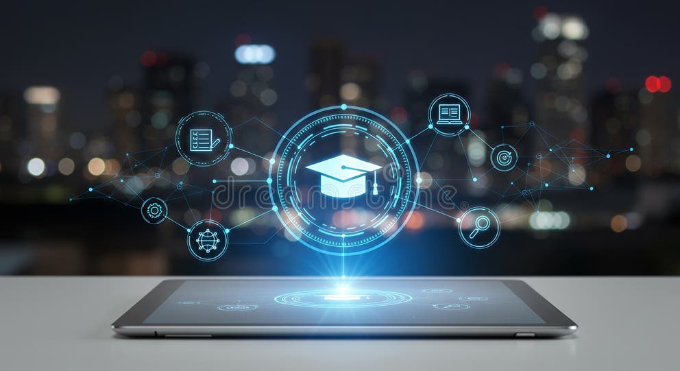 Digital Education on Tablet Elearning, Graduation, Online Course ...