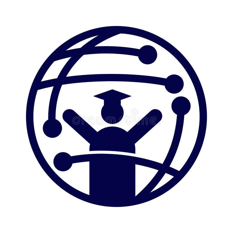 Digital Education Technology World Logo Icon Illustration Brand ...
