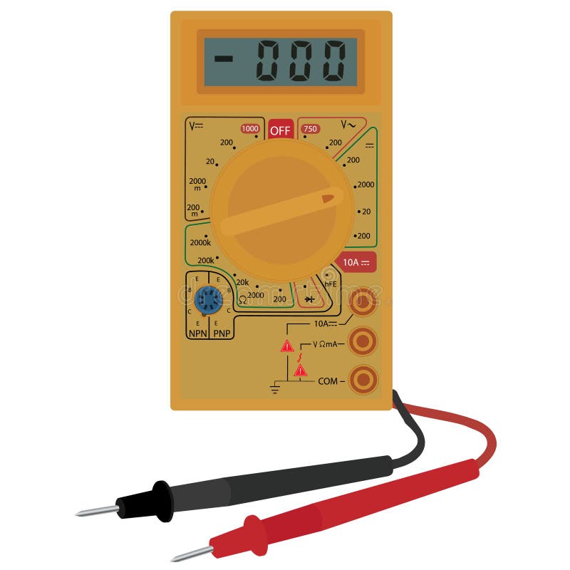 Digital Electric Multimeter Stock Illustration - Illustration of ...