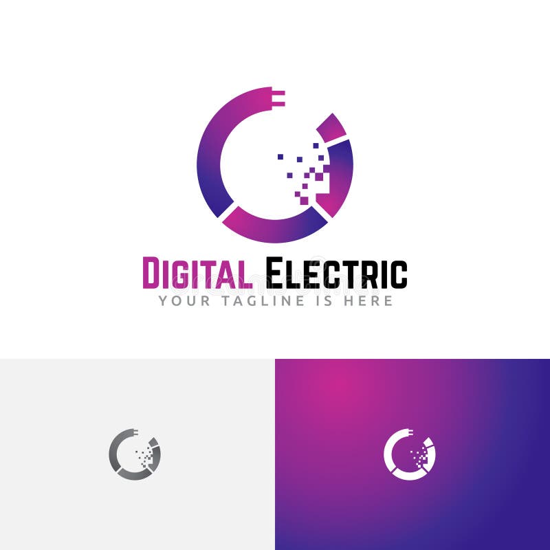 Digital Electric Power Plug Circle Technology Logo Stock Vector ...