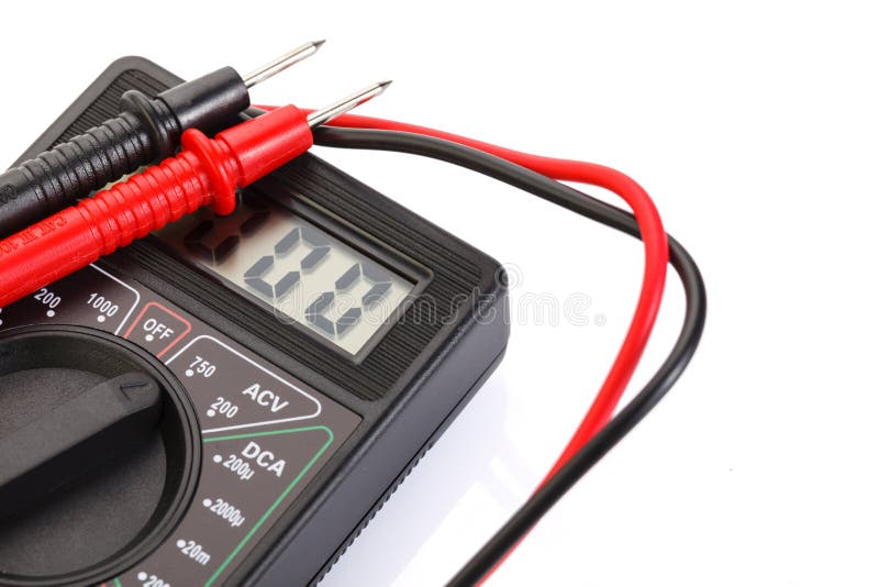 Digital Electrical Tester Multimeter in Black Case Isolated on White ...