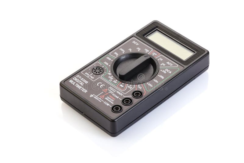 Digital Electrical Tester Multimeter in Black Case Isolated on White ...